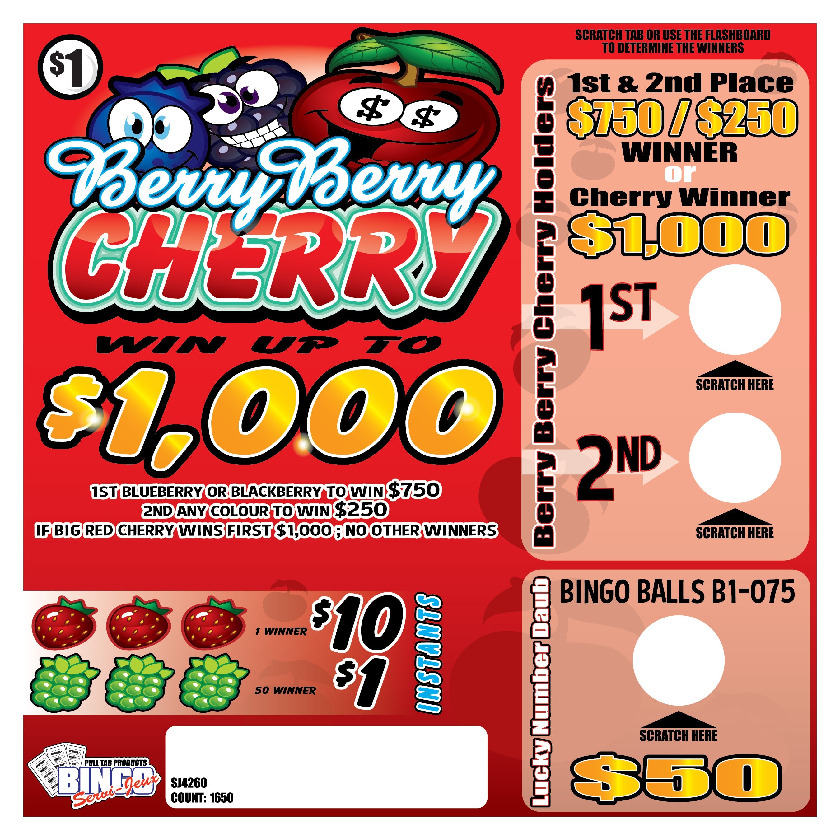 BERRY BERRY CHERRY - Fun Seal Card game! – PULLTABSALES.COM